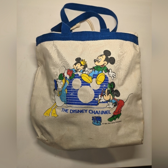Disney | Bags | Vintage 984 Disney Channel Drawstring Tote Bag | Poshmark